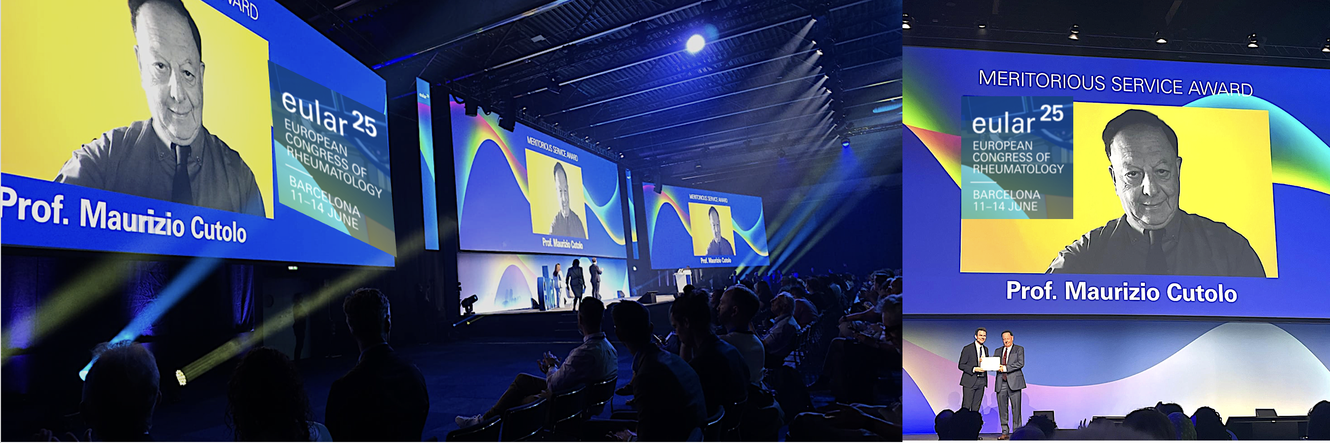 Meritorious Service Award EULAR 2025 to Maurizio Cutolo | UniGe | University of Genoa